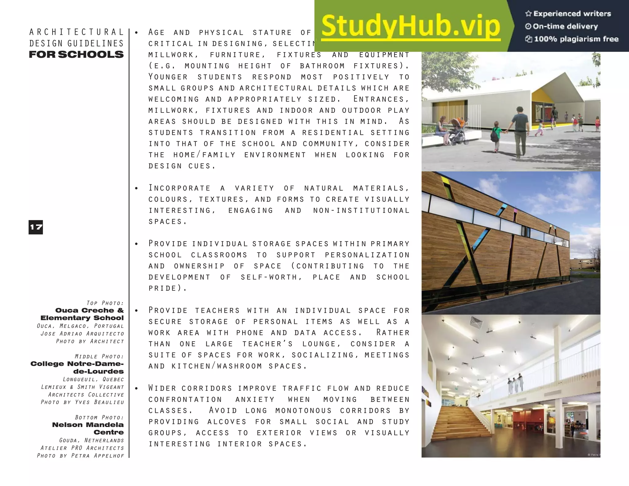 ARCHITECTURAL DESIGN GUIDELINES FOR SCHOOLS TECHNICAL SERVICES BRANCH ...