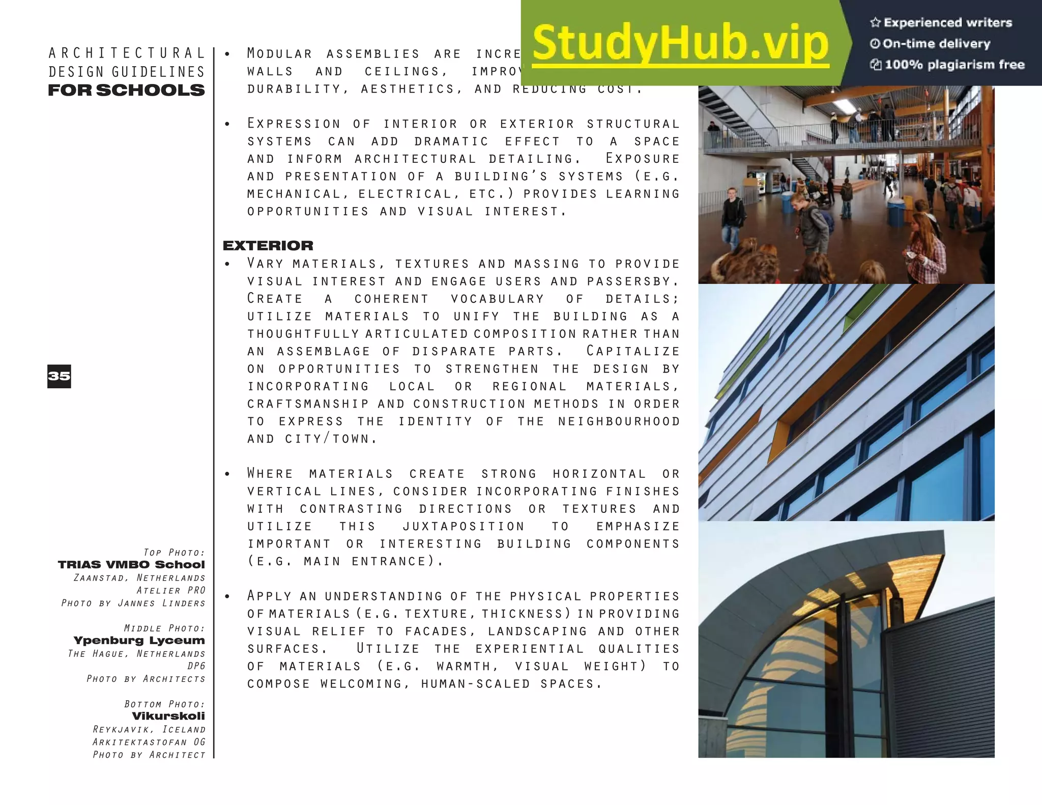 ARCHITECTURAL DESIGN GUIDELINES FOR SCHOOLS TECHNICAL SERVICES BRANCH ...