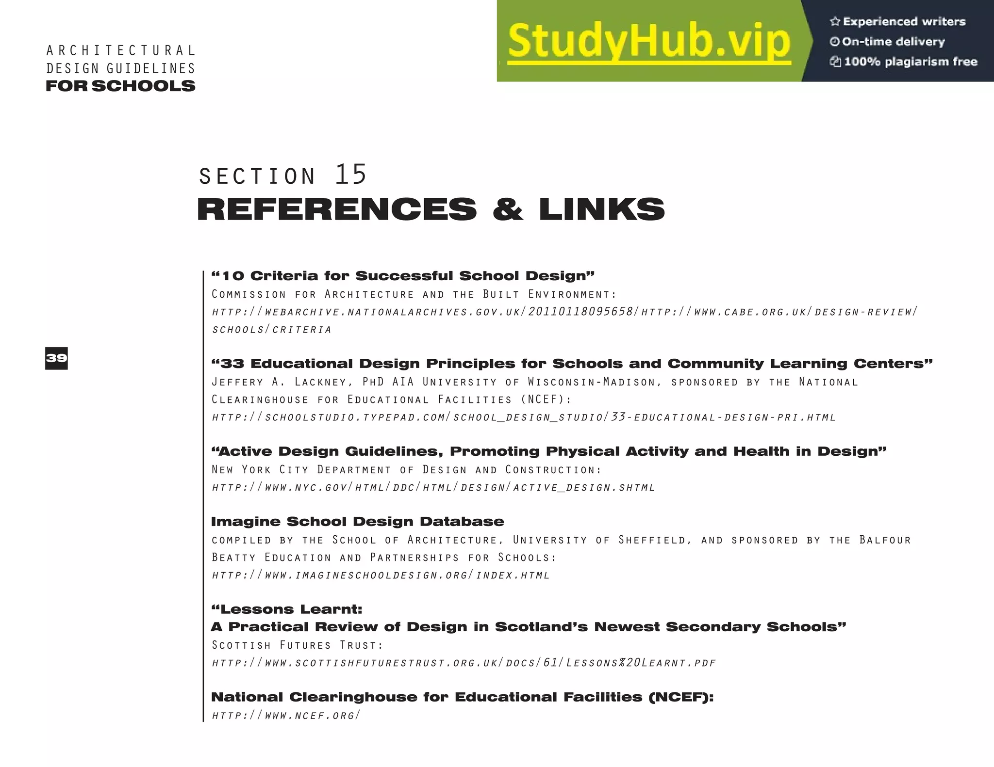 ARCHITECTURAL DESIGN GUIDELINES FOR SCHOOLS TECHNICAL SERVICES BRANCH Facility Planning ...