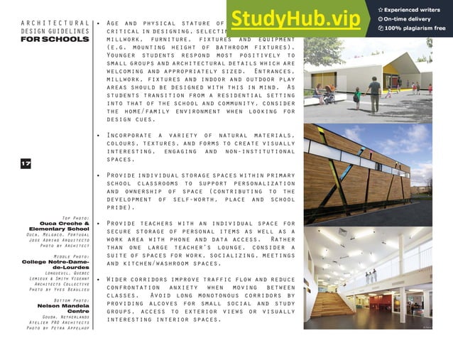 ARCHITECTURAL DESIGN GUIDELINES FOR SCHOOLS TECHNICAL SERVICES BRANCH ...