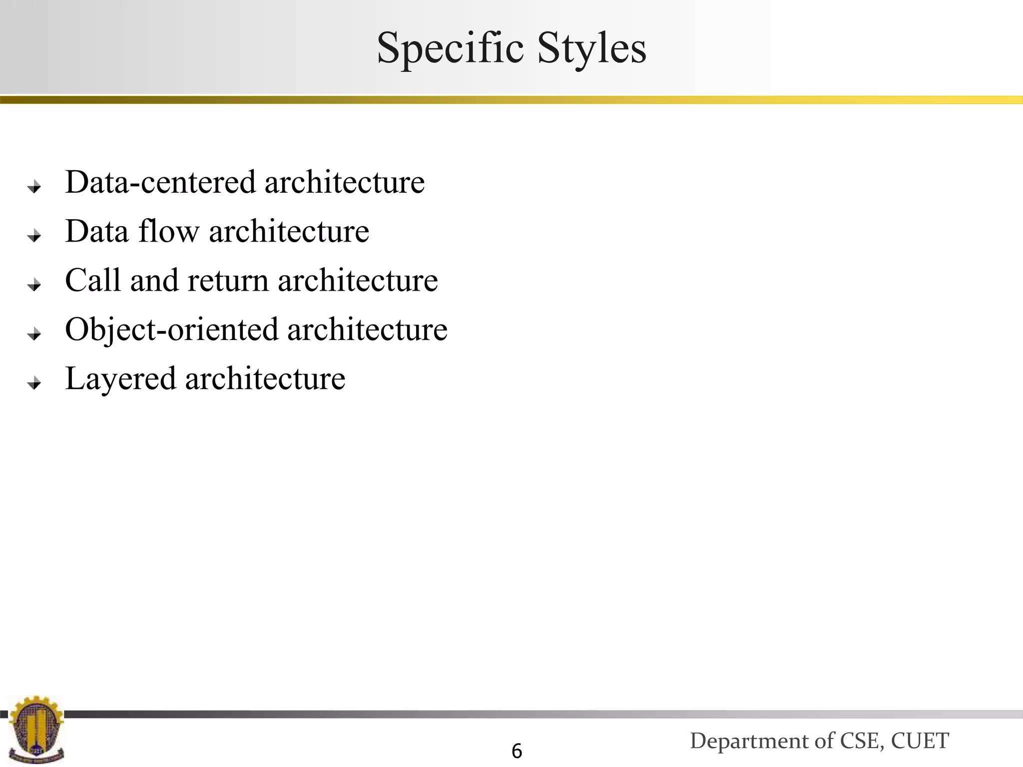 Architectural design model | PPTX | Computer Software and Applications | Computing