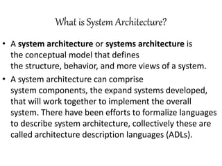 Architectural design of software | PPTX