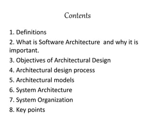 Architectural design of software | PPTX