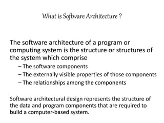 Architectural design of software | PPTX