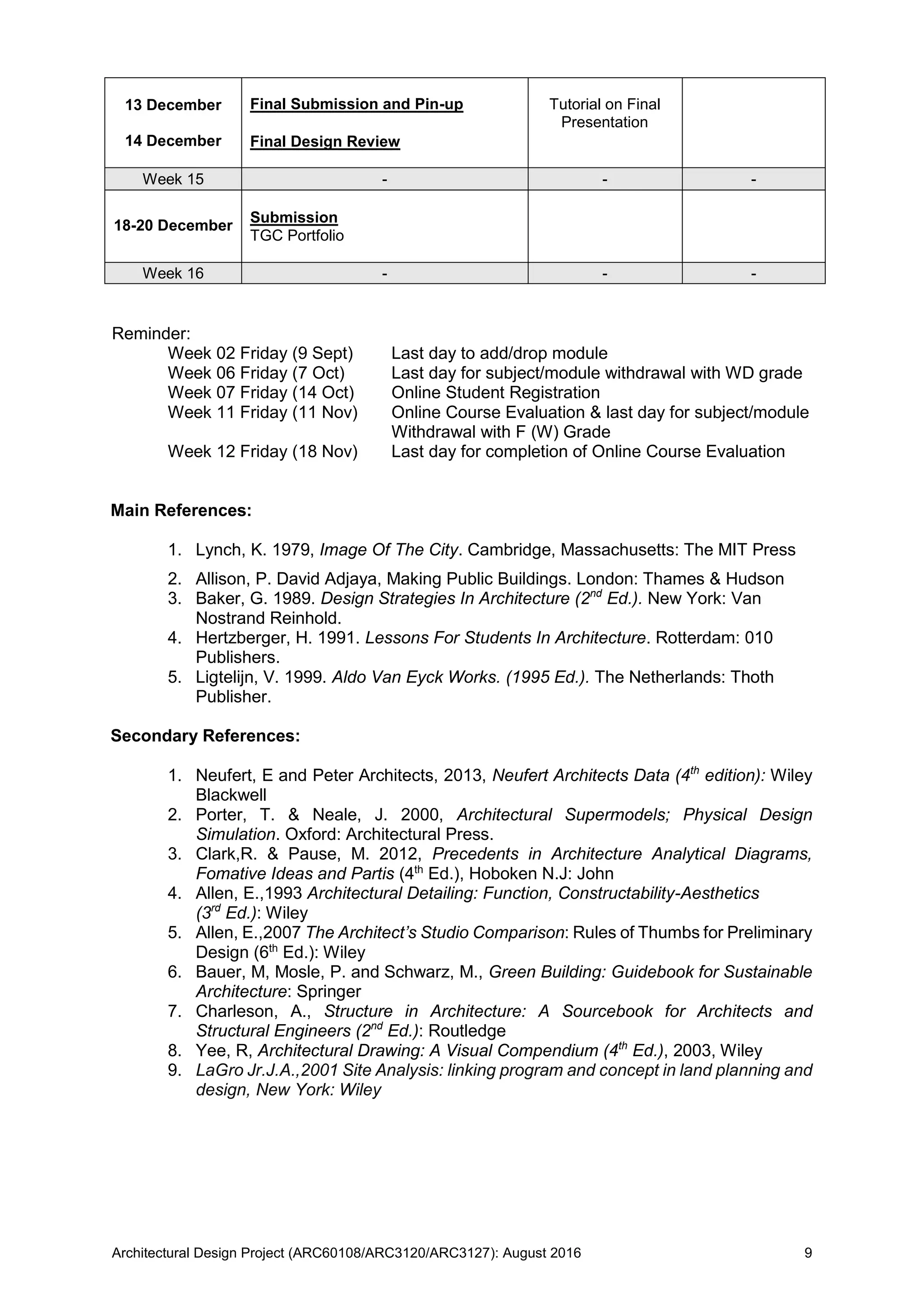 Architectural design project module outline august 2016 | PDF