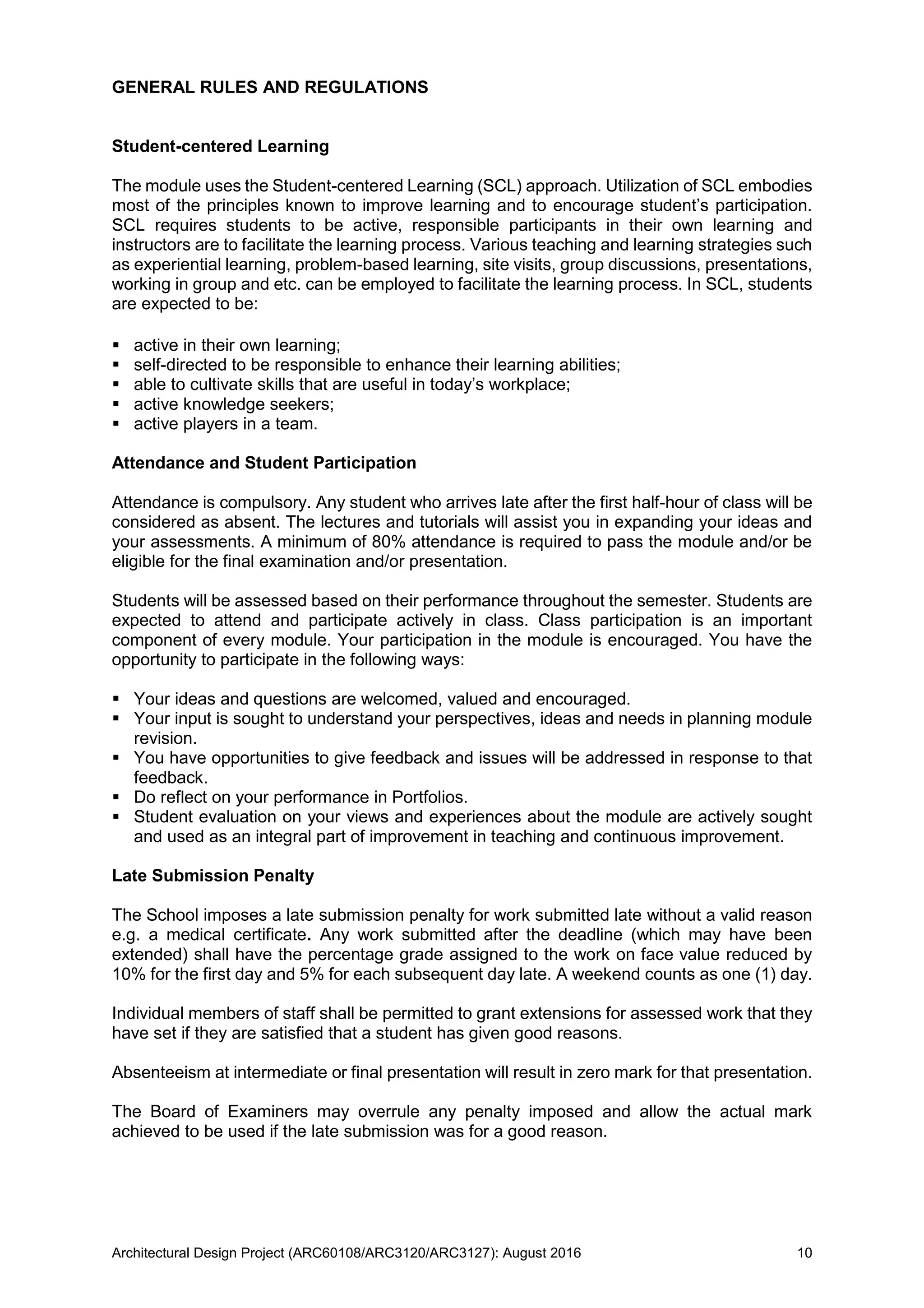 Architectural design project module outline august 2016 | PDF