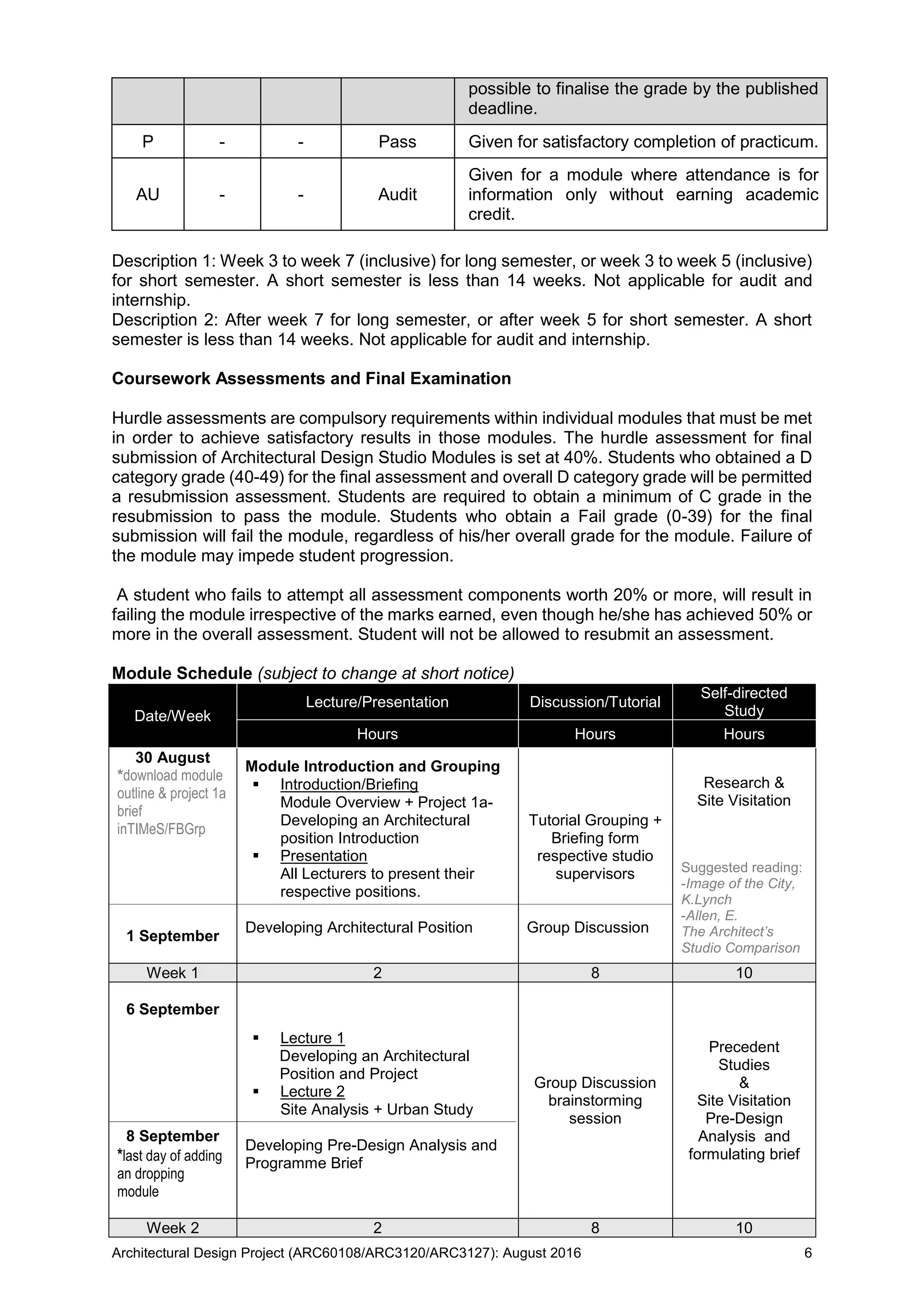 Architectural design project module outline august 2016 | PDF