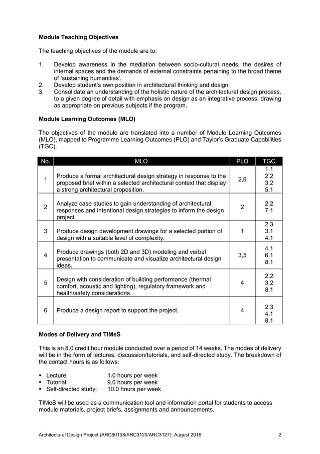 Architectural design project module outline august 2016 | PDF ...