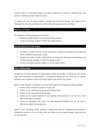 SEM 6 : STUDIO PROJECT 1A | PDF
