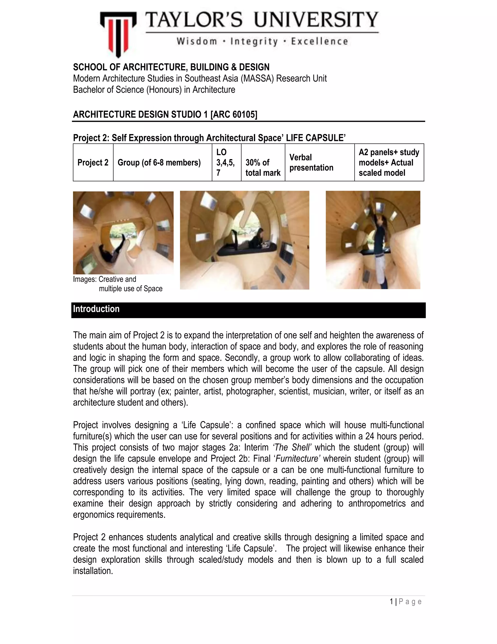 Architectural design studio 1 project 2 brief march 2015 | PDF