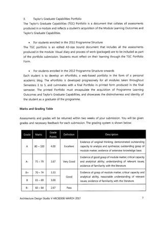 SEM 5 : DESIGN STUDIO V MODULE OUTLINE | PDF