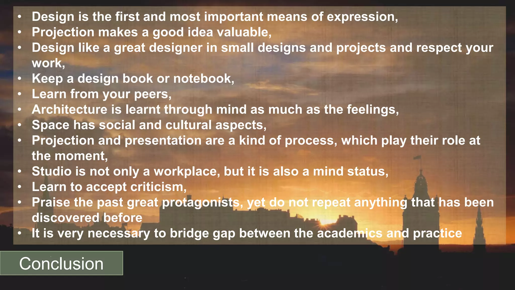 ARCHITECTURAL EDUCATION: FANTASIES, THEORIES & PRACTICE | PPTX
