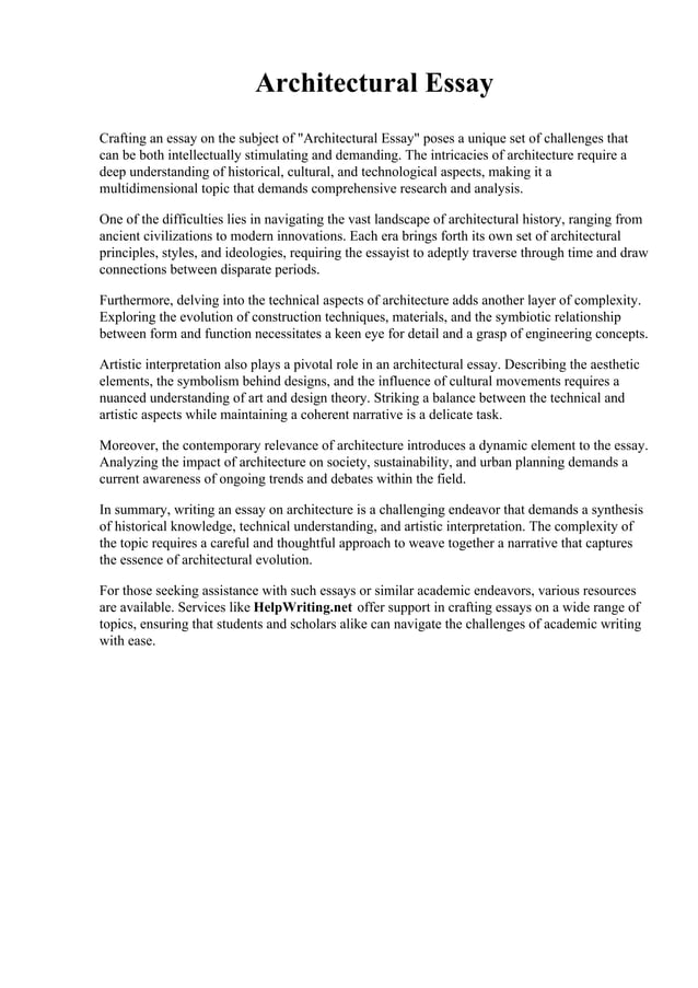 Architectural Essay | PDF