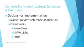 Architectural Guidance for Building Mobile Apps Using Xamarin.Forms | PPT