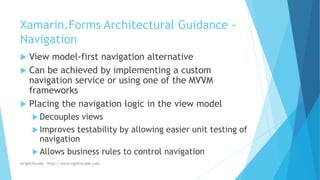 Architectural Guidance for Building Mobile Apps Using Xamarin.Forms | PPT