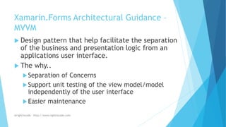 Architectural Guidance for Building Mobile Apps Using Xamarin.Forms | PPT