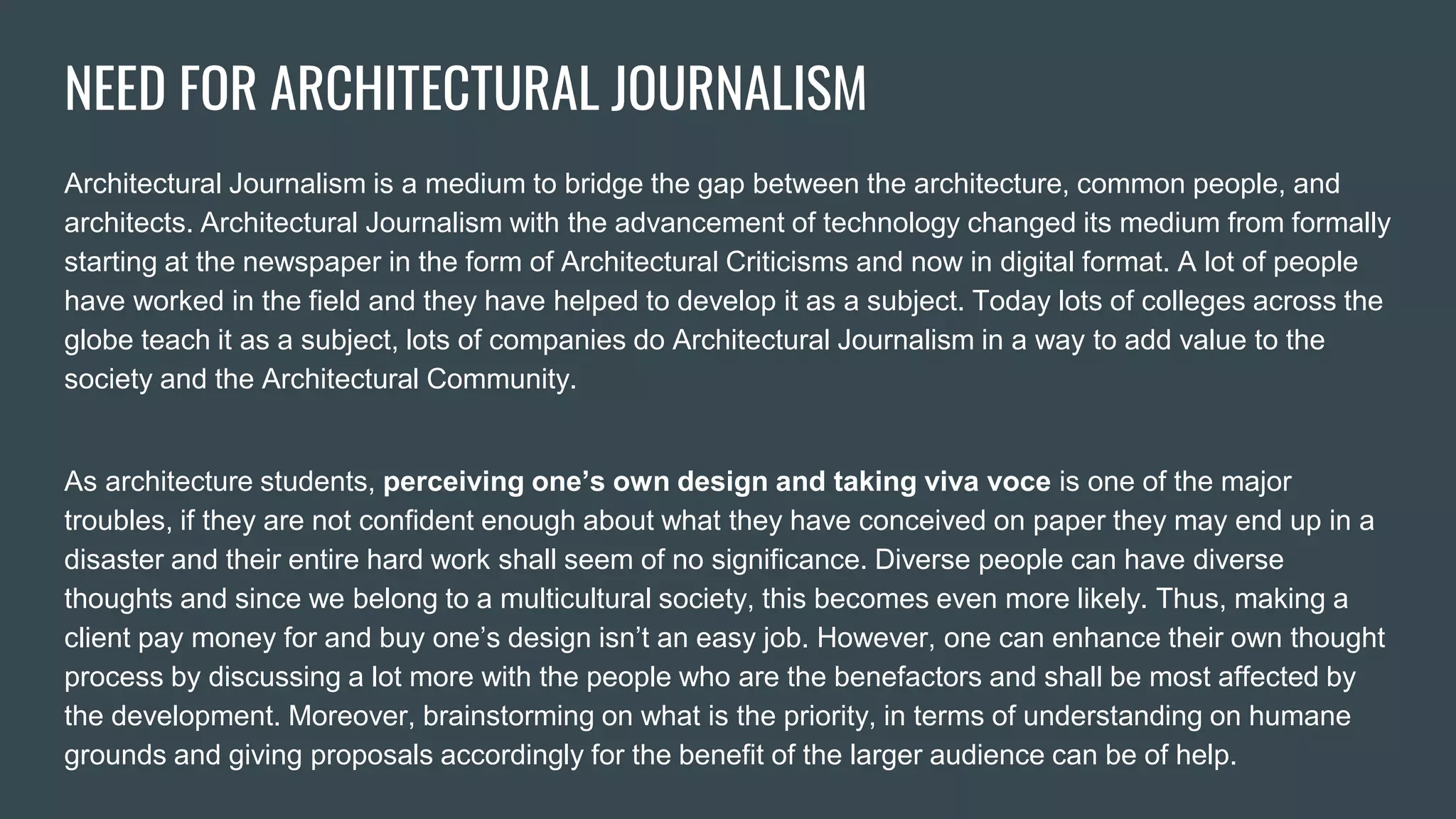Architectural Journalism | PPT