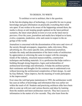 Architectural Journalism | PDF