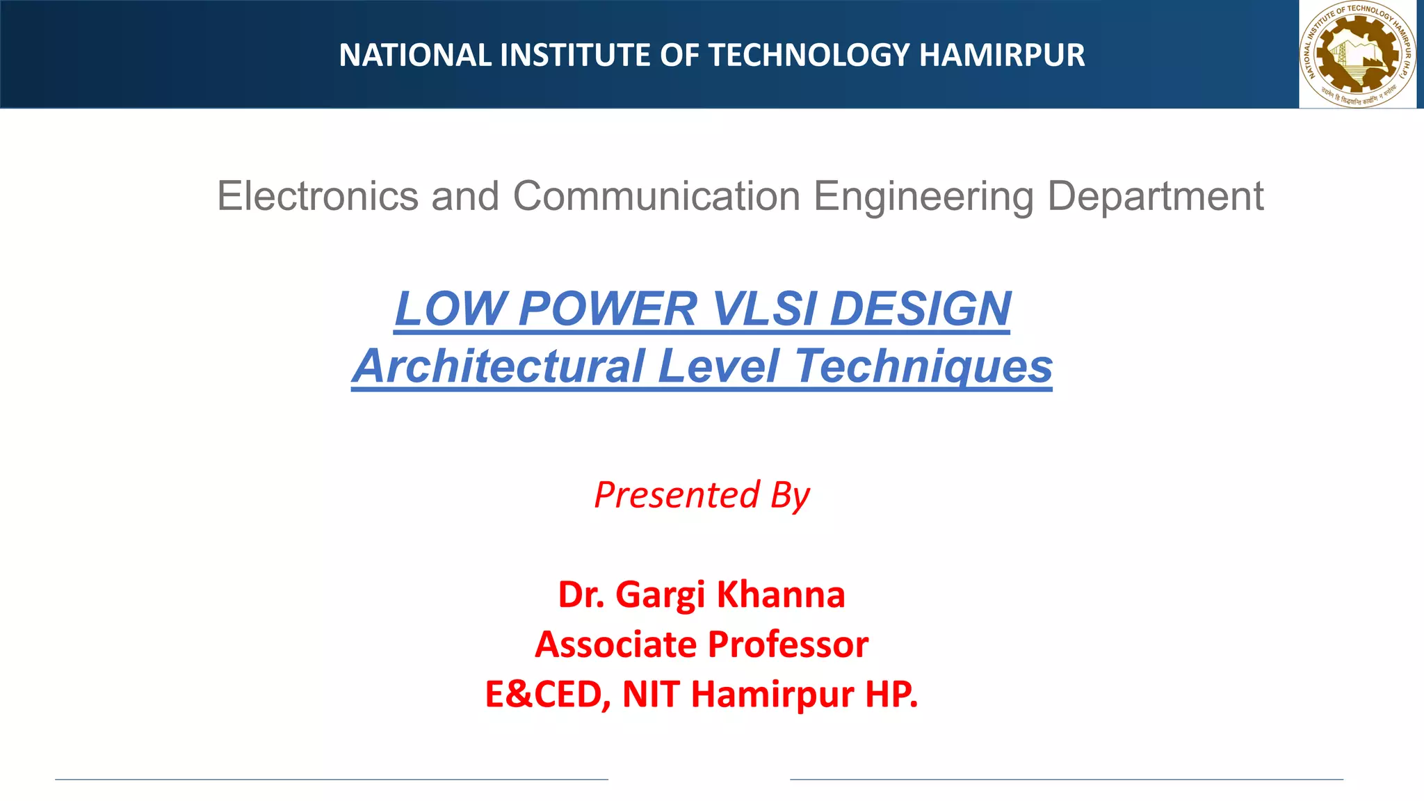 Architectural Level Techniques | PDF