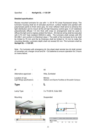 Architectural light fittings specifications | DOC