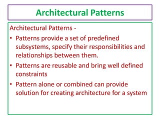 Architectural patterns part 1 | PPTX