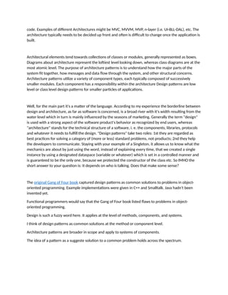 software architecture and design _Architectural Pattern vs design ...