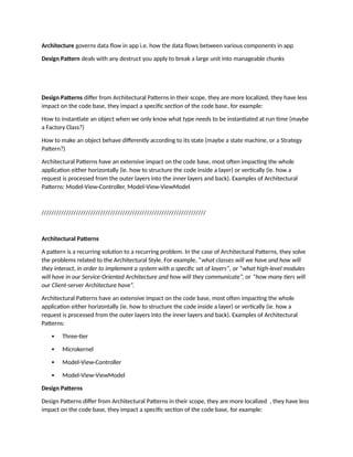 software architecture and design _Architectural Pattern vs design ...