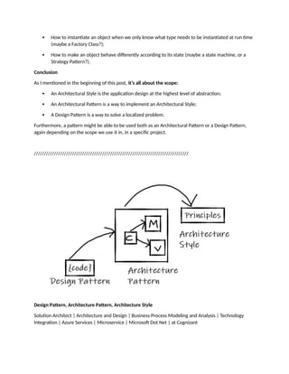 software architecture and design _Architectural Pattern vs design ...
