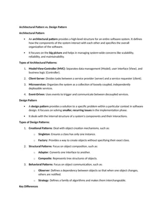 software architecture and design _Architectural Pattern vs design ...