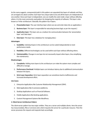 software architecture and design _Architectural Pattern vs design ...