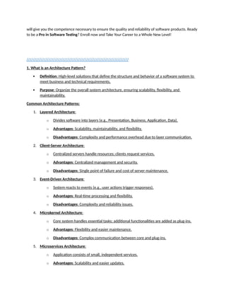 software architecture and design _Architectural Pattern vs design ...