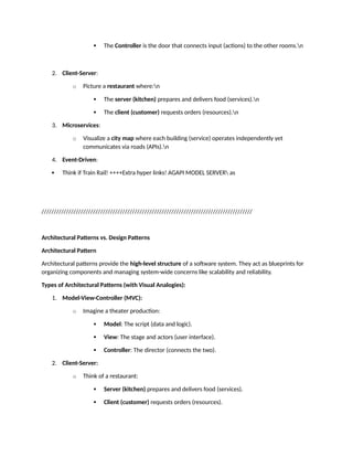 software architecture and design _Architectural Pattern vs design ...
