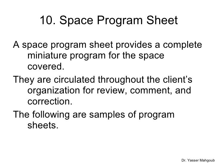 Architectural Professional Practice - Programming