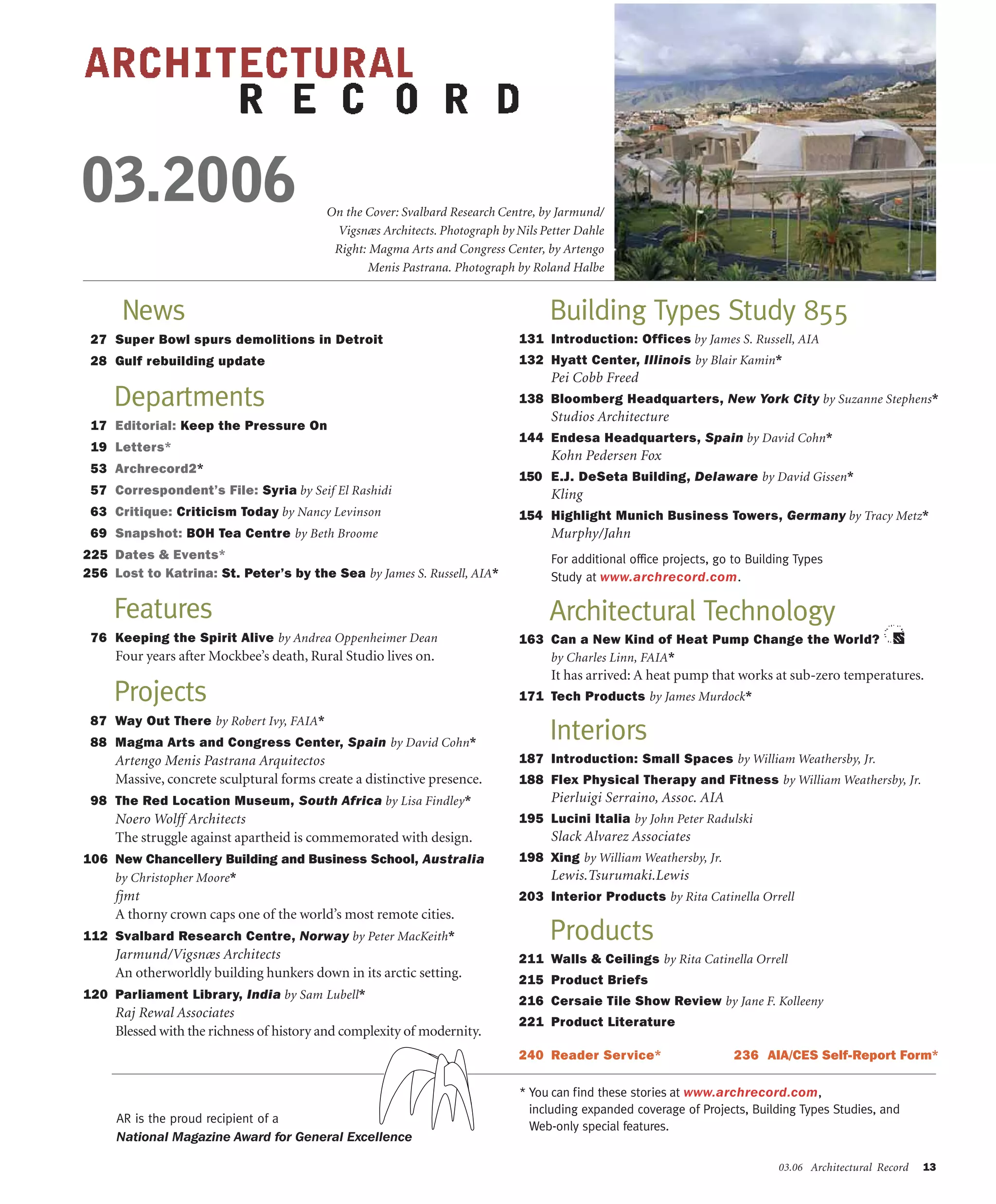 Architectural record magazine mar 2006 | PDF