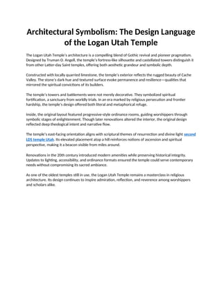 Visit the Stunning Logan Mormon Temple in Utah | DOCX