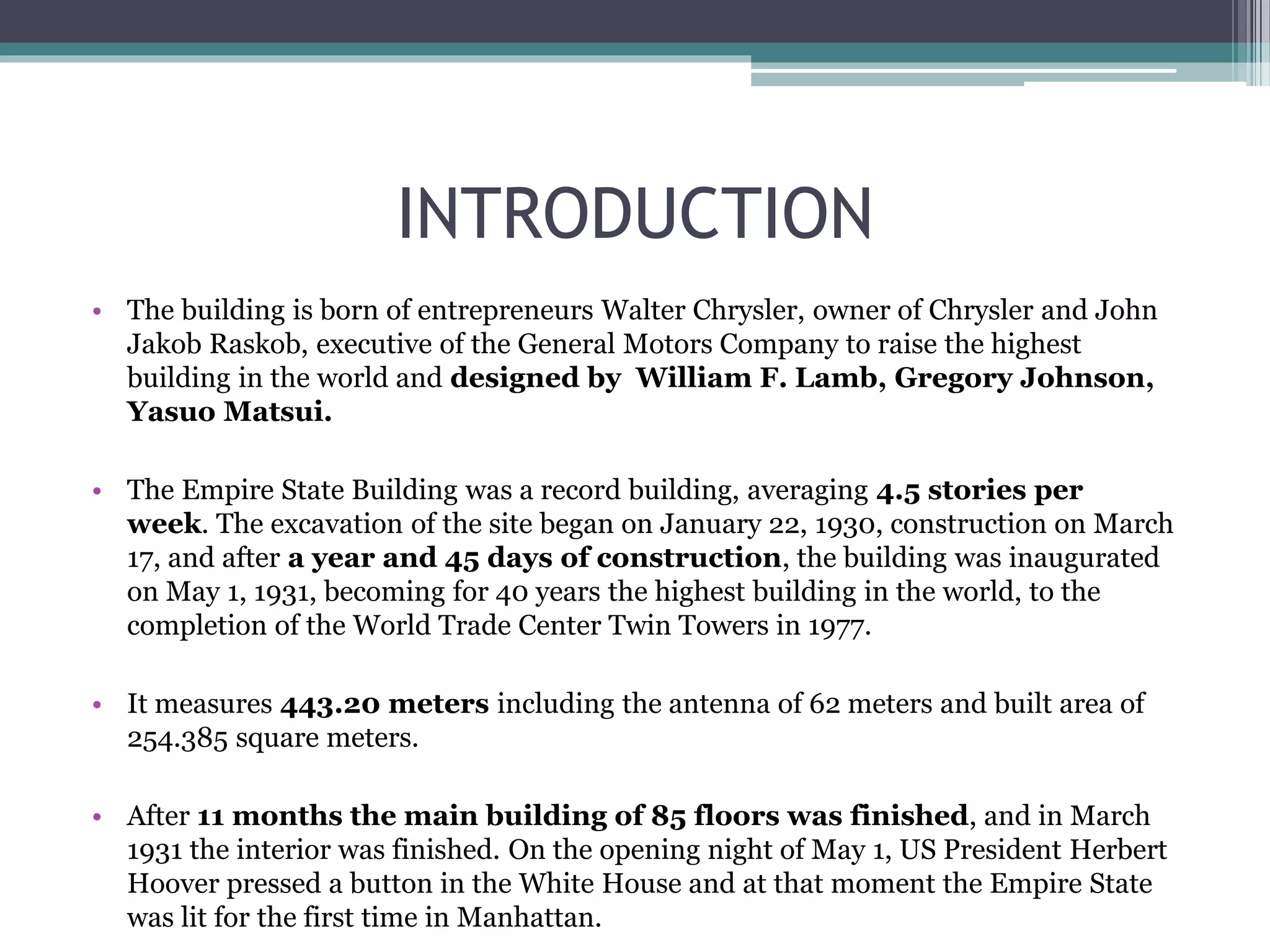 Architectural theory- The Empire State Building | PPTX