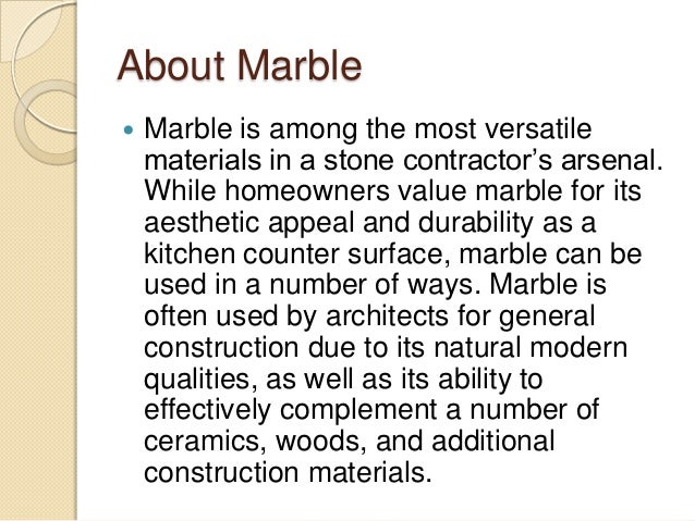 Architectural Uses of Marble