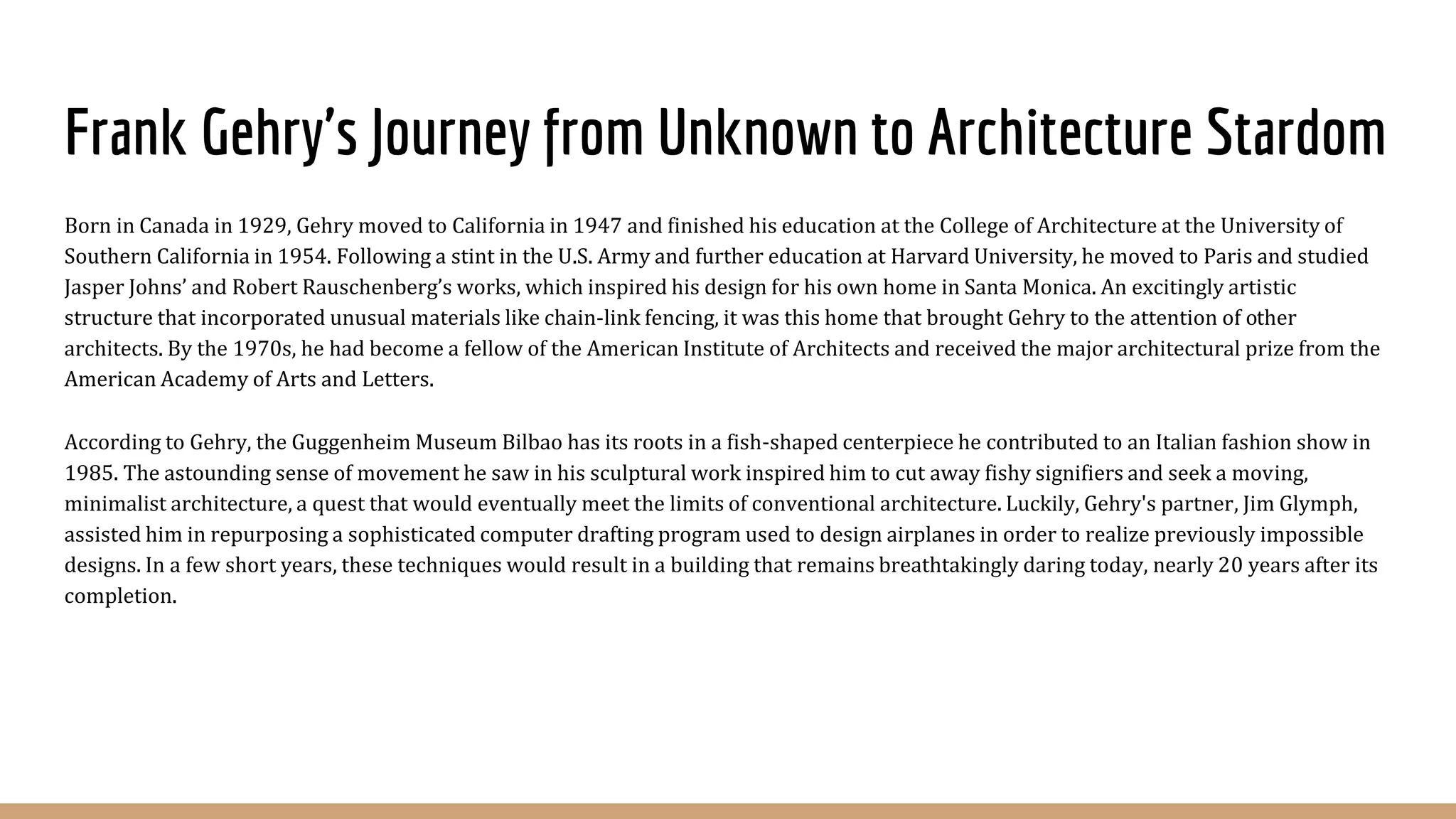 Architectural Wonders - The Guggenheim Museum Bilbao | PPTX