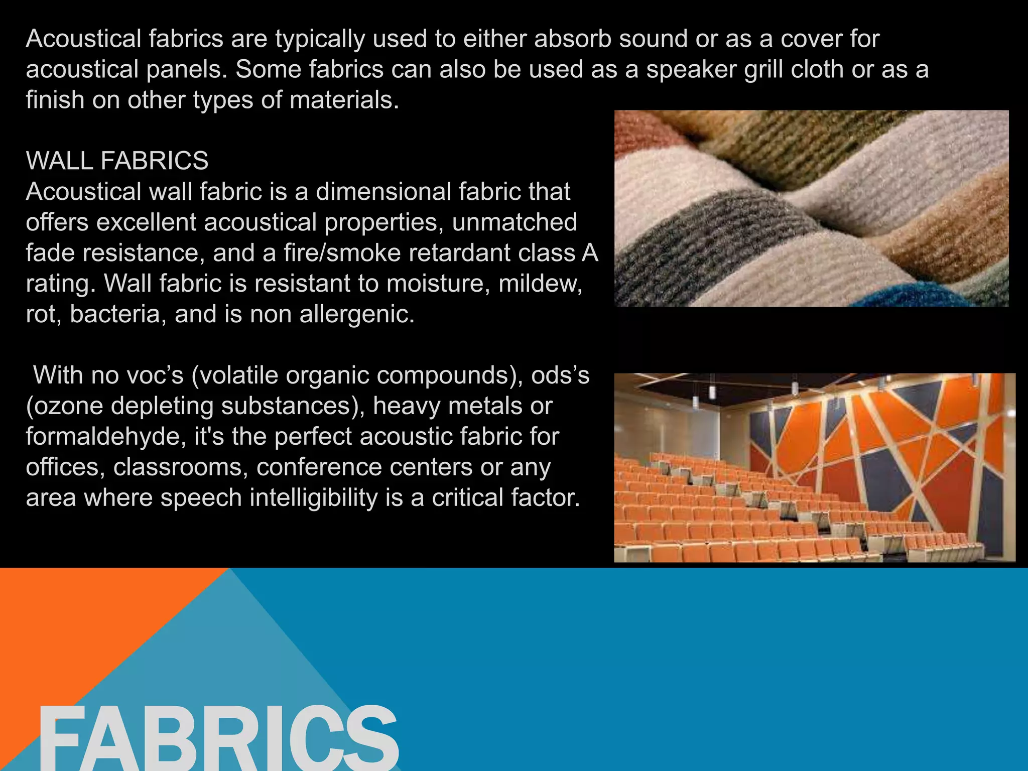 Architecture acoustical materials | PPTX