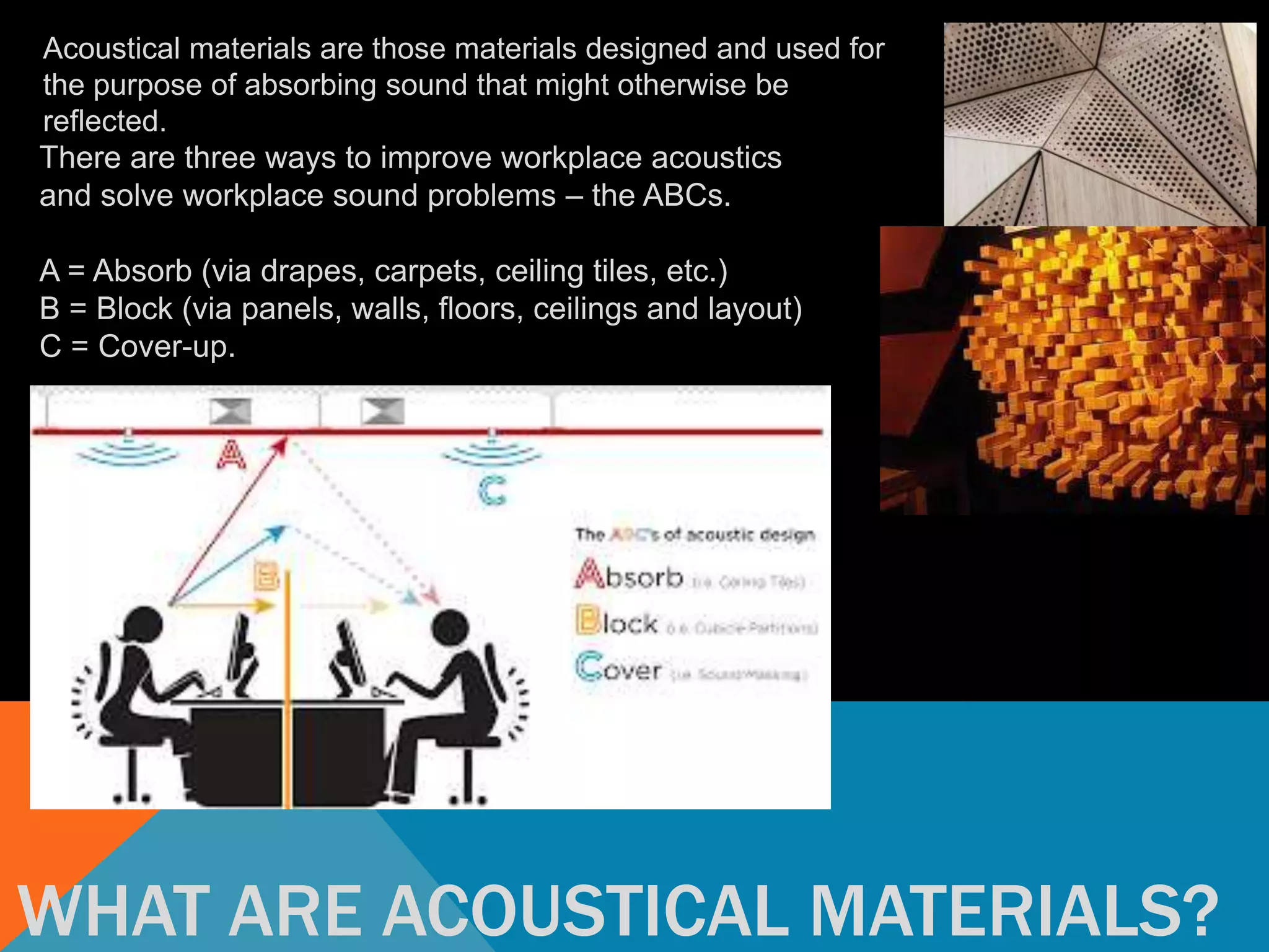 Architecture acoustical materials | PPTX