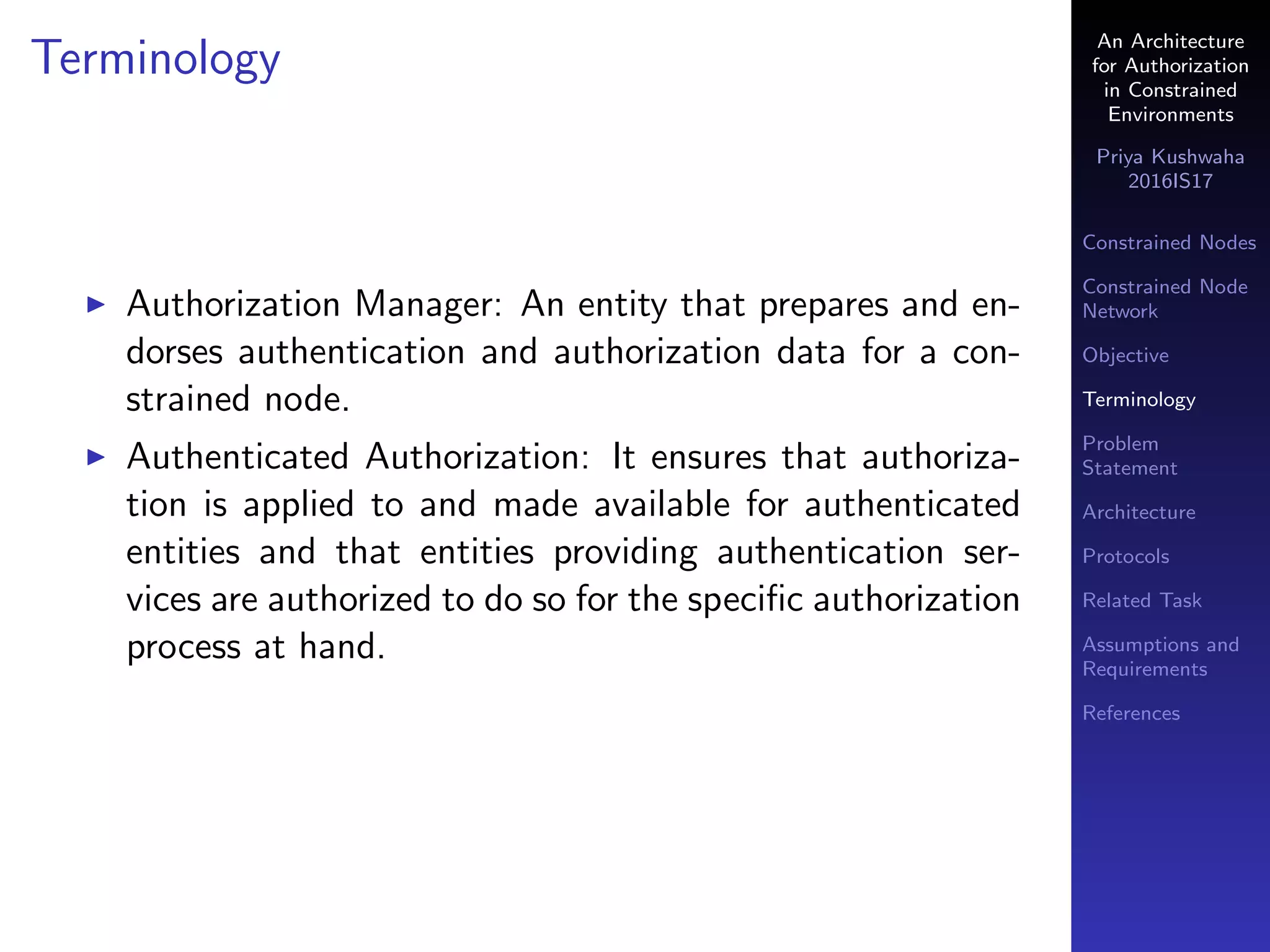 Architecture Authorization Constrained Ppt