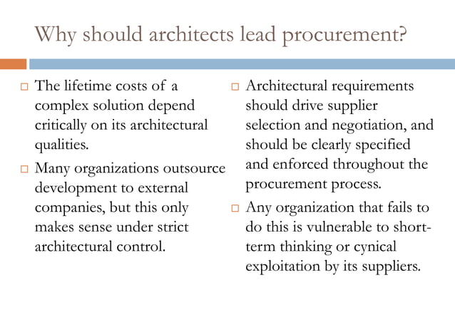 Architecture led procurement | PPT
