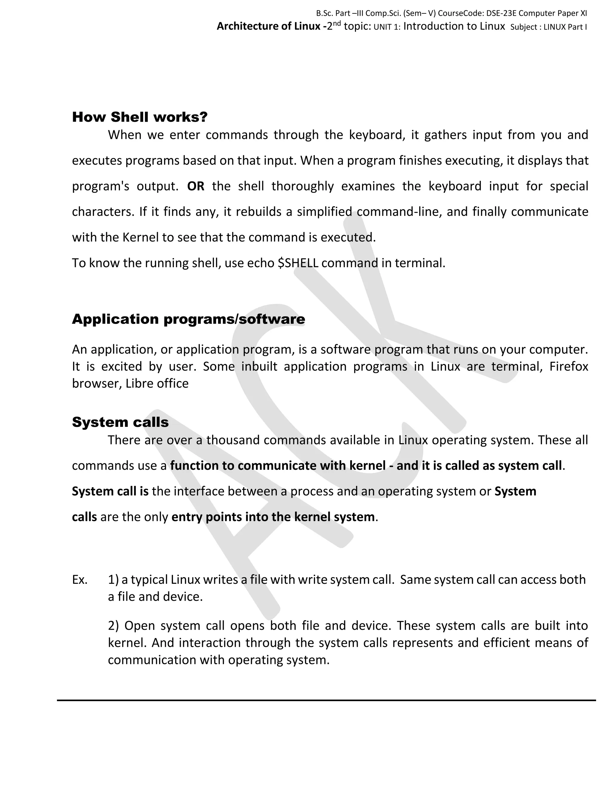 Architecture Of Linux Operating Systemdocx Operating Systems Computer Software And Applications