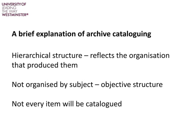 Introduction to Archives for Architecture students | PPT