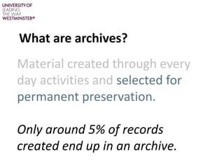 Introduction to Archives for Architecture students | PPT