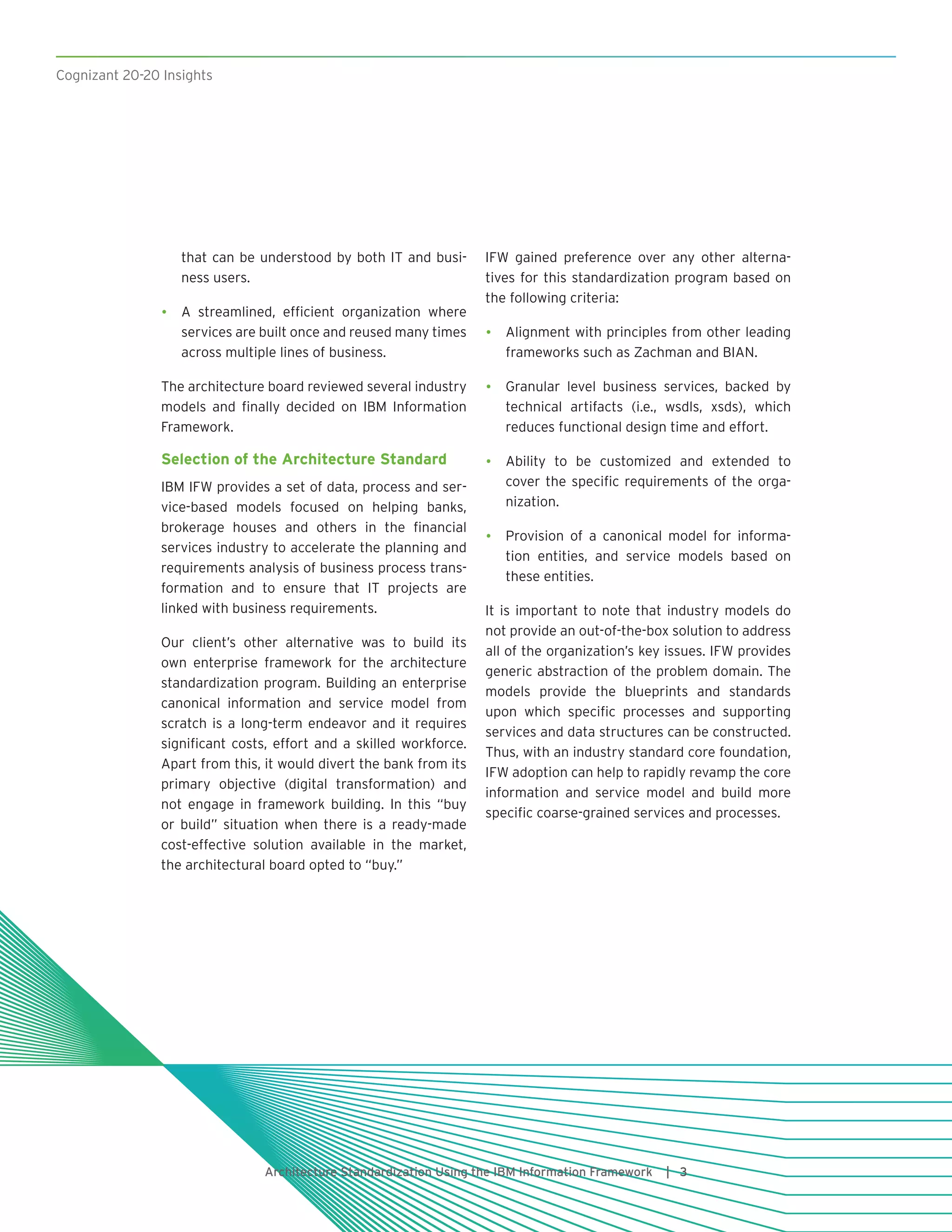 Architecture Standardization Using the IBM Information Framework | PDF