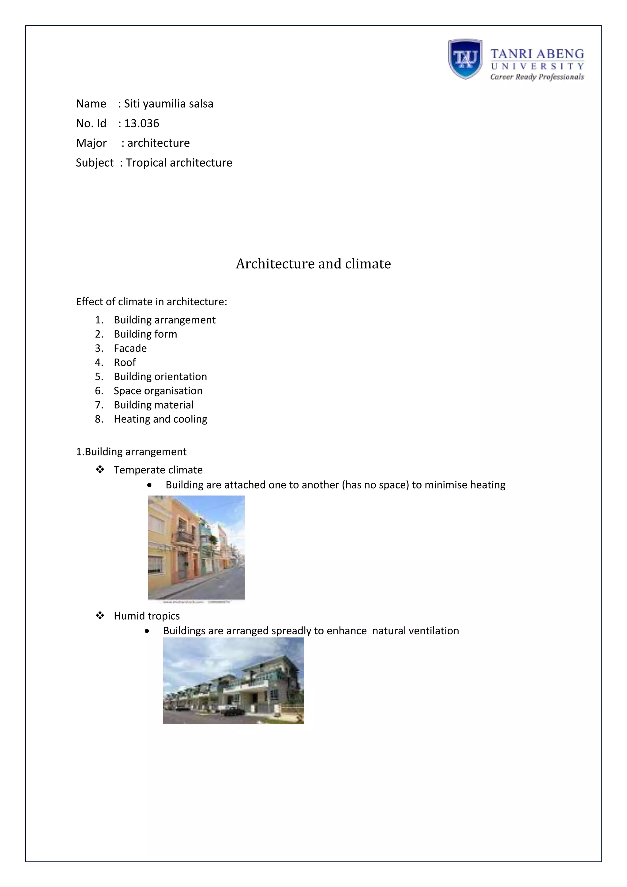 Architecture and climate | PDF