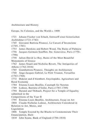 Architecture and History Europe, Its Colonies, and the W.docx | Museums ...