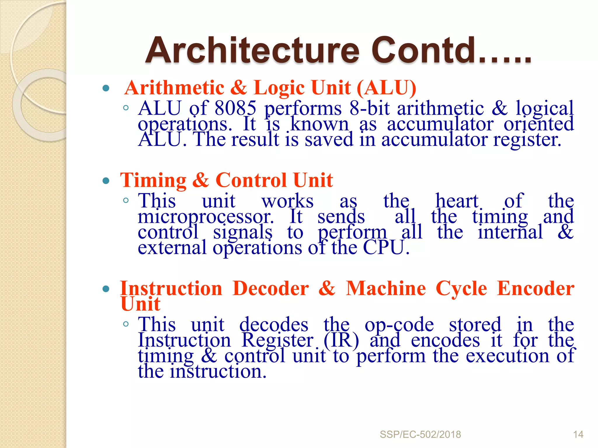 Architecture and pin diagram of 8085 | PPTX
