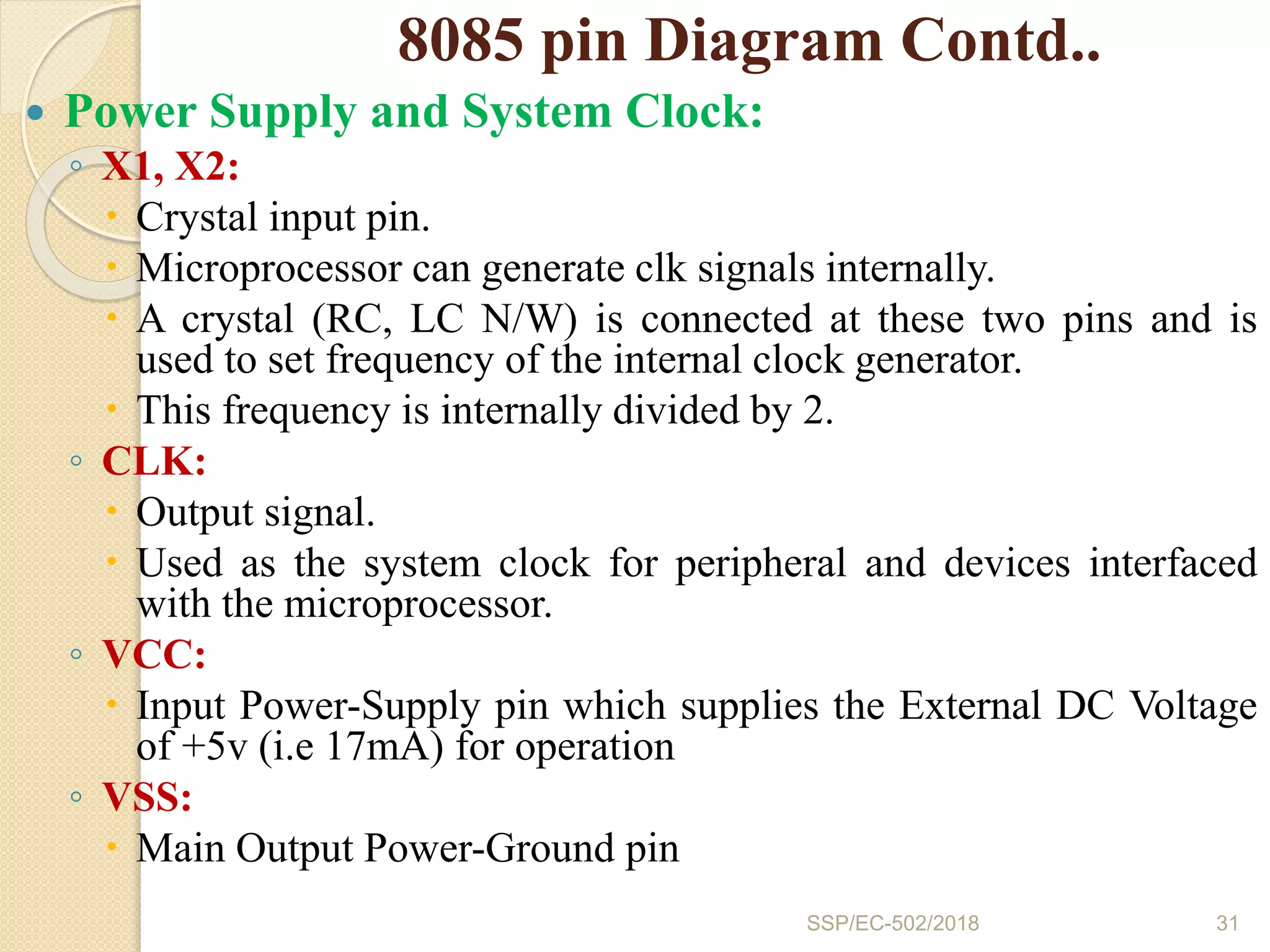 Architecture and pin diagram of 8085 | PPTX